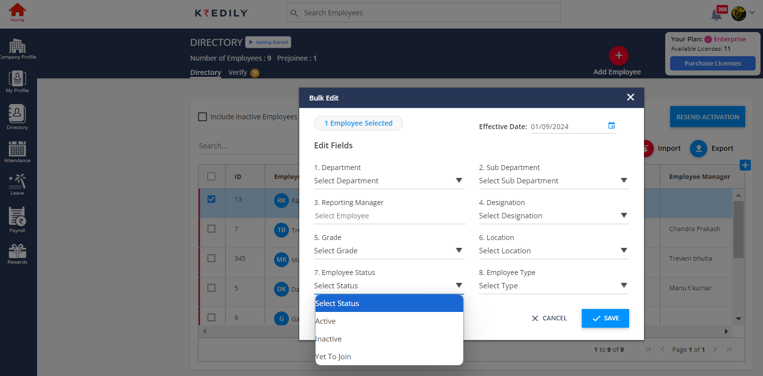 How to make an employee inactive? - Support Kredily